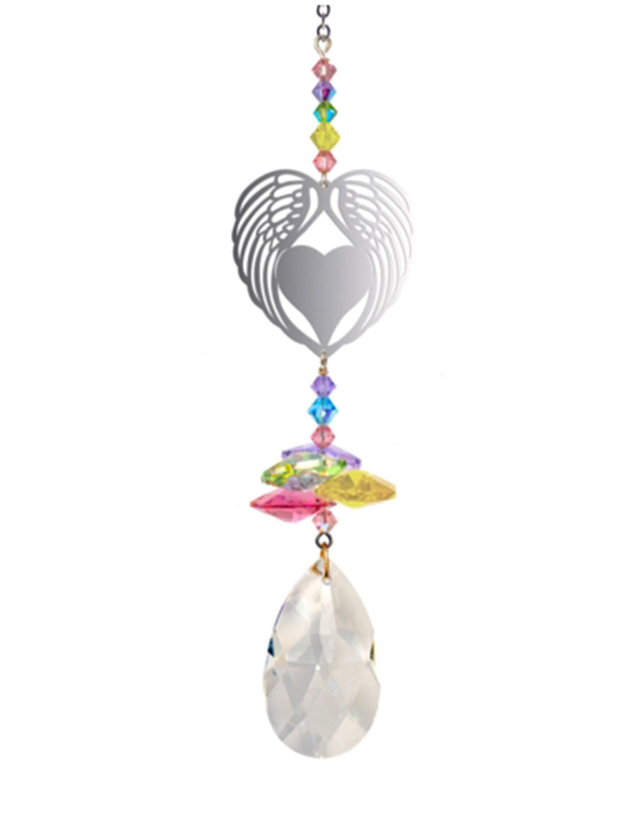 Crystal Fantasies Angel Wing Heart Confetti SunCatcher – Otters and ...