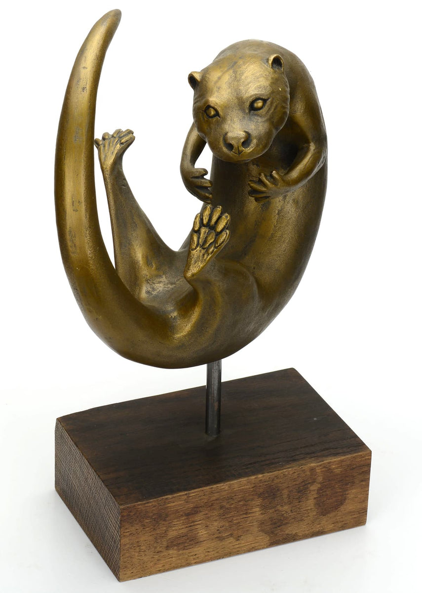 Curled Otter at play Sculpture by Oriele Bronze WL175 – Otters and ...